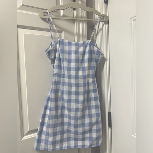 Aqua | Dresses | Aqua Blue And White Spaghetti Strap Sundress | Poshmark